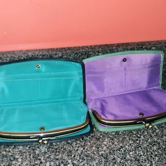Bags | Pair Of Clamshell Clasp Leather Wallets | Poshmark